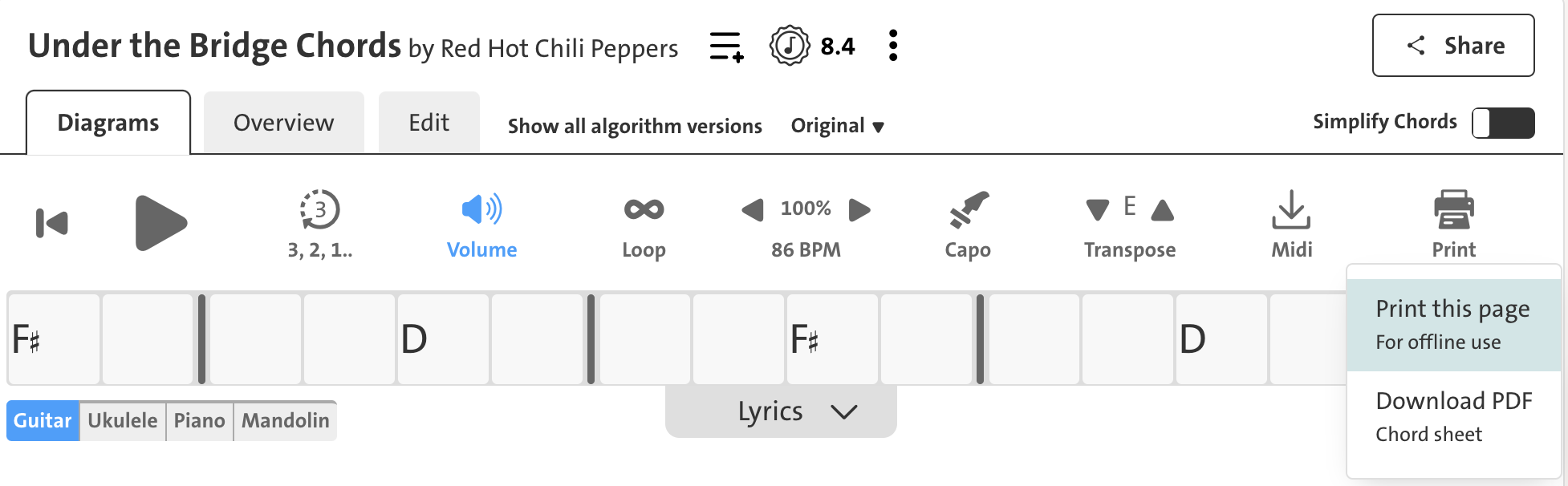 How to edit chords – Chordify Support